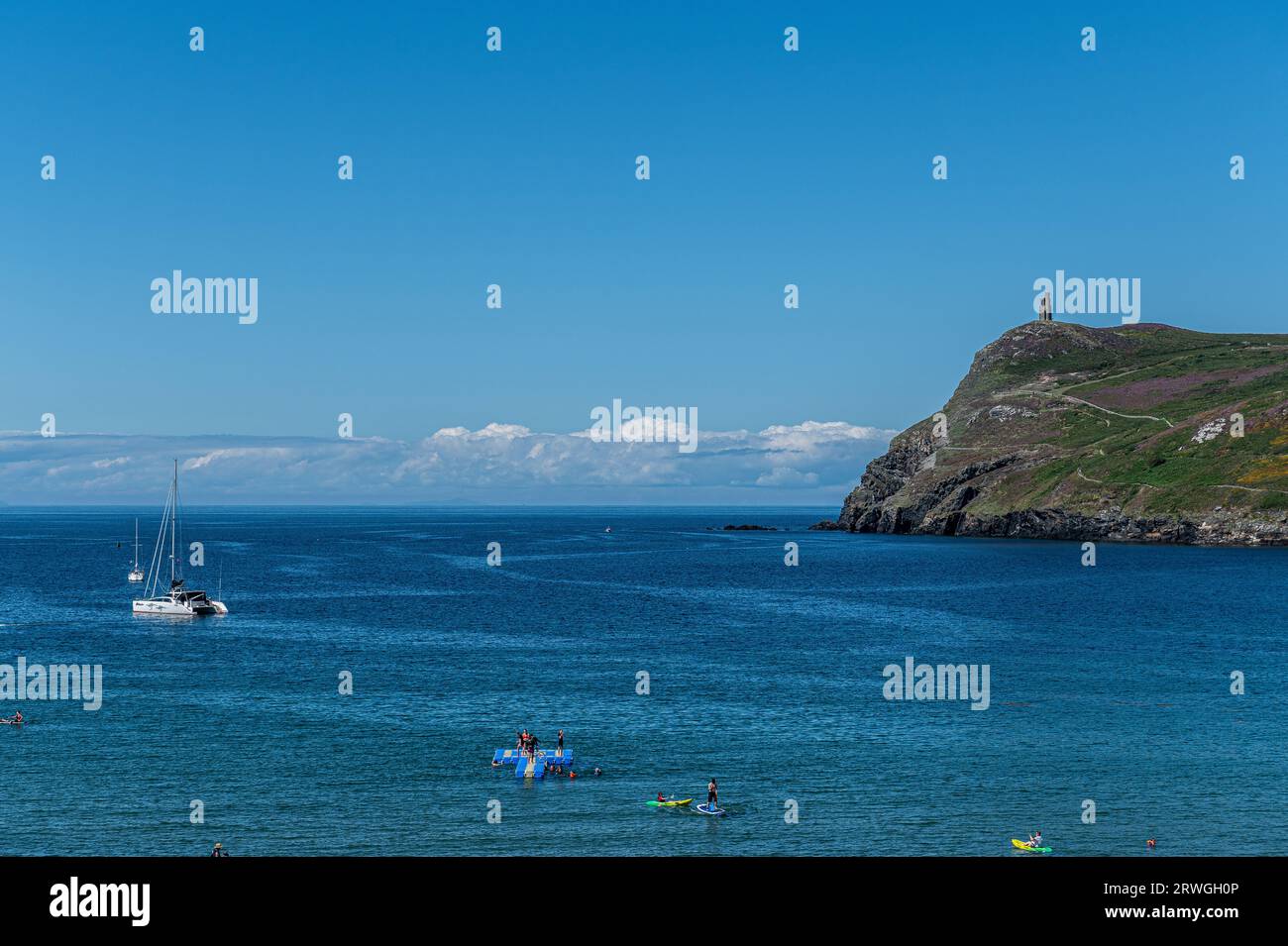 Bradda Head just ougtside of the village of Port Erin in the Isle of ...