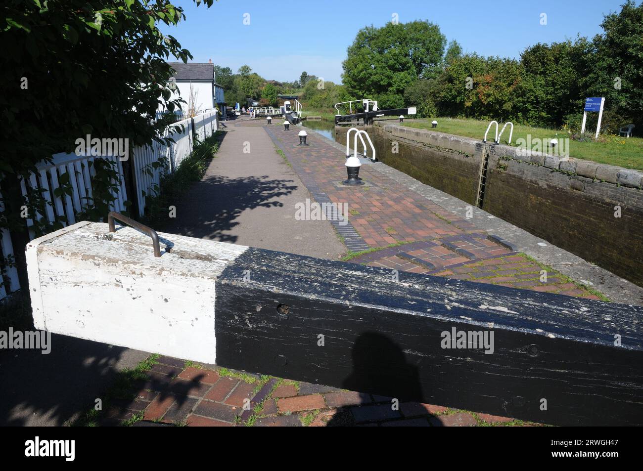Three Locks on the Grand Union Canal, Soulbury, Buckinghamshire Stock ...