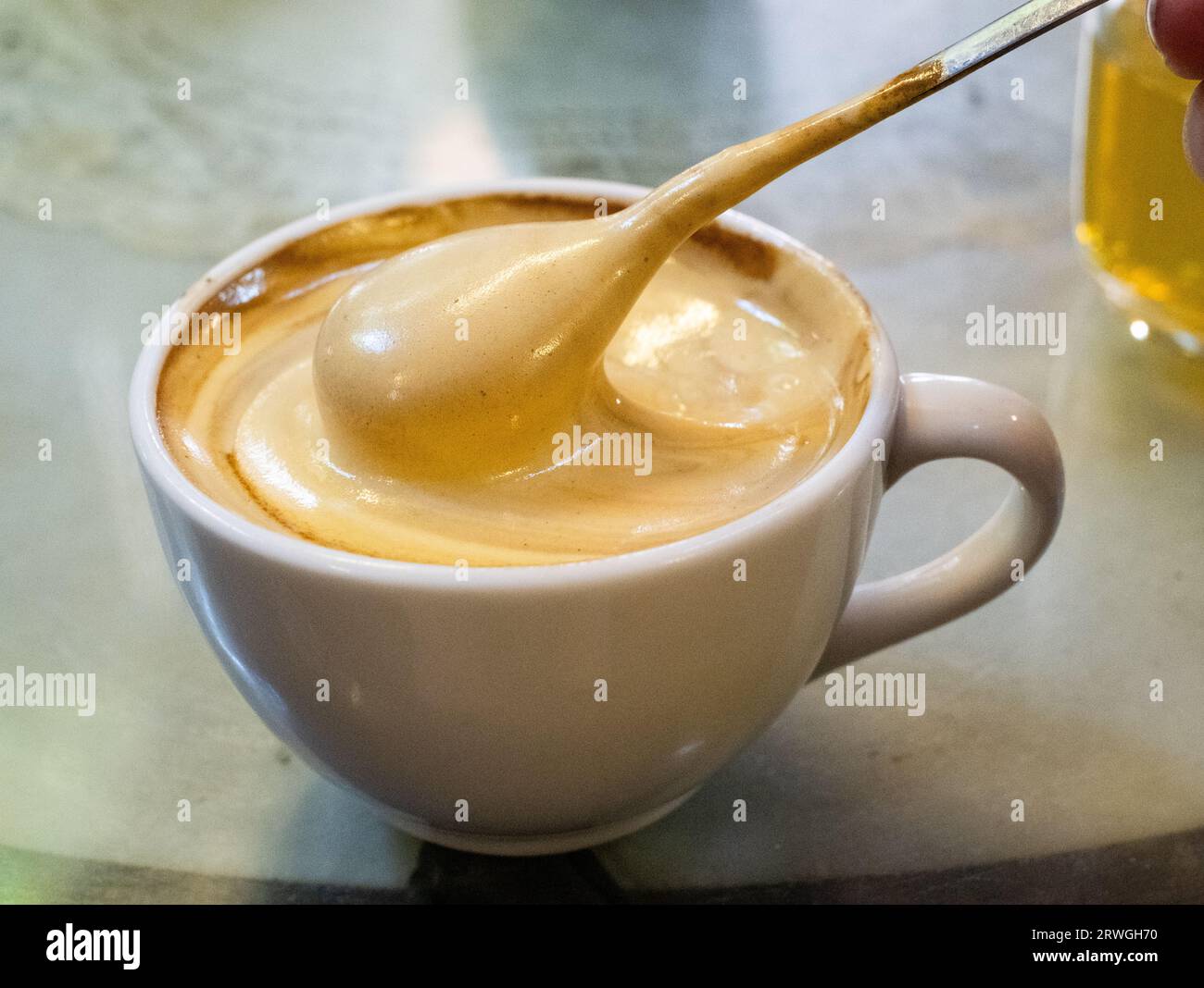 Egg coffee, a Vietnamese specialty made of egg yolks, sugar, condensed ...