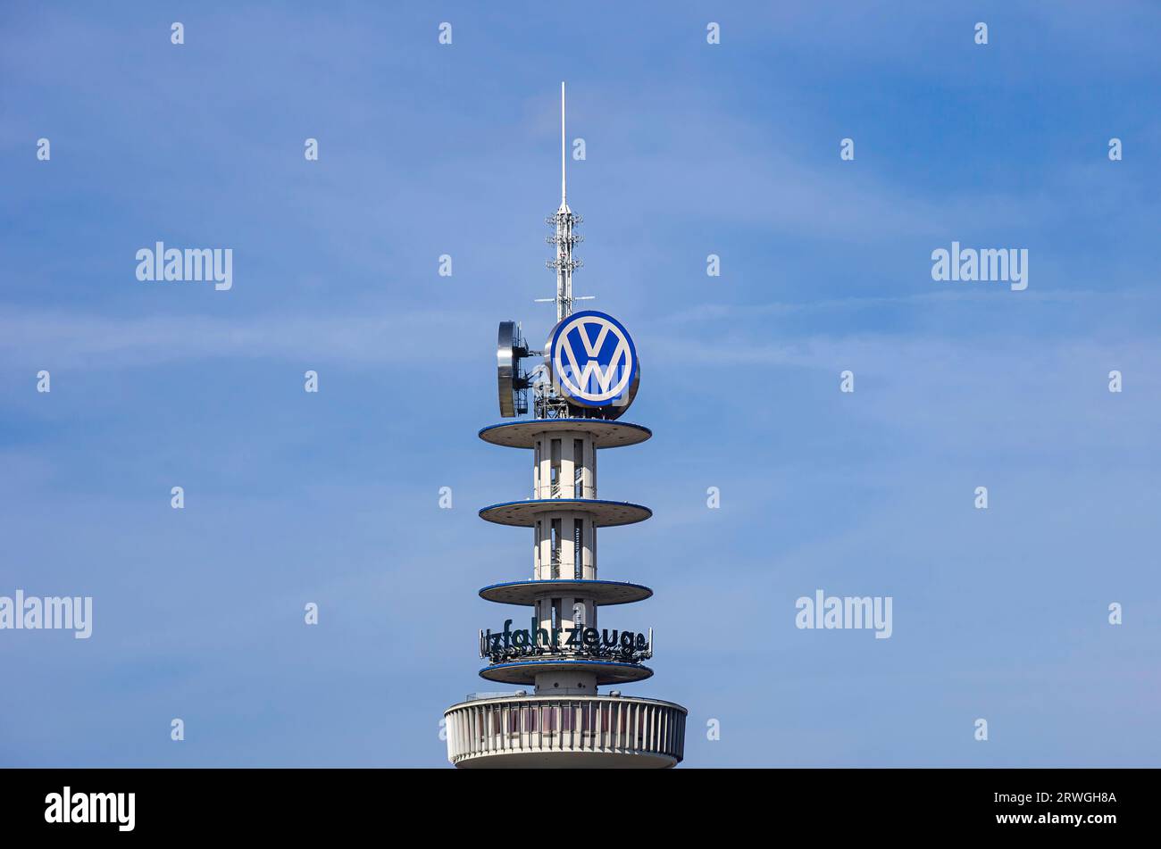 View of the Hanover Old Television Tower with VW logo, popularly known ...