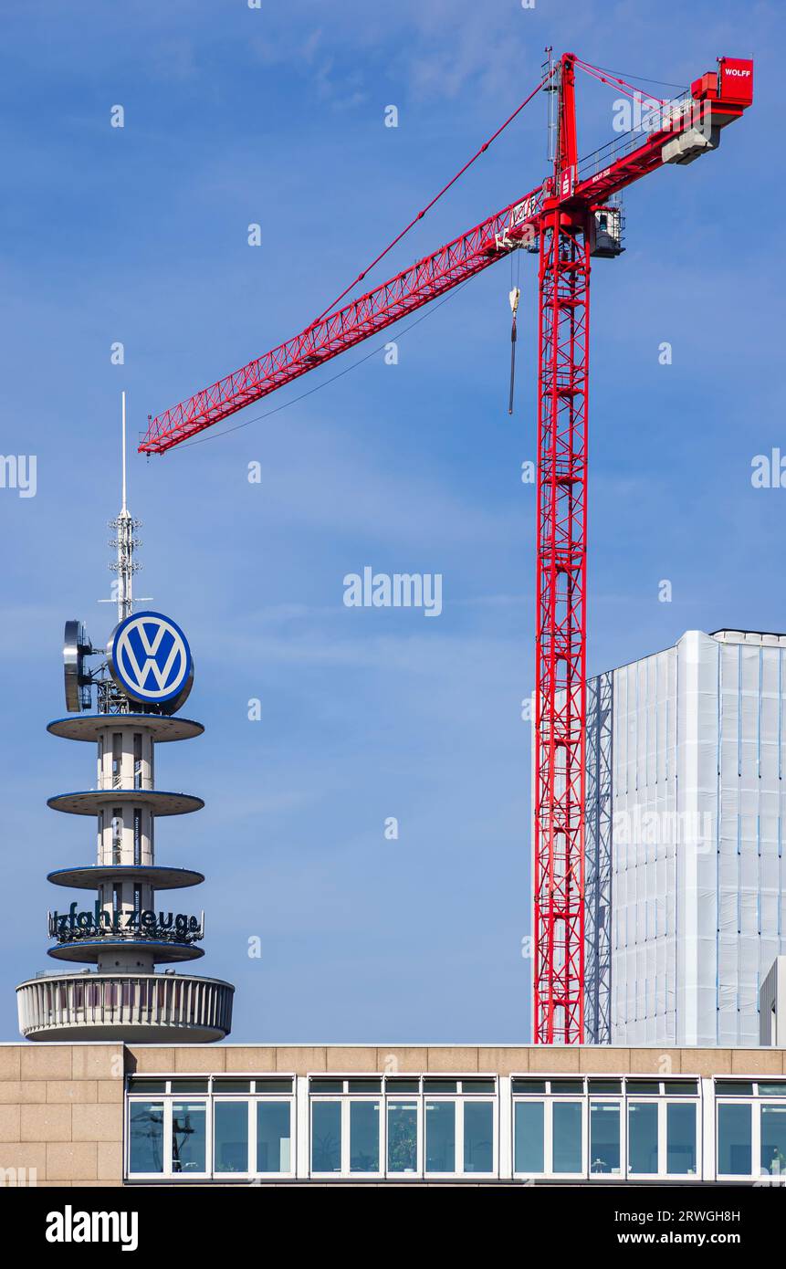 View of the Hanover Old Television Tower with VW logo, popularly known ...