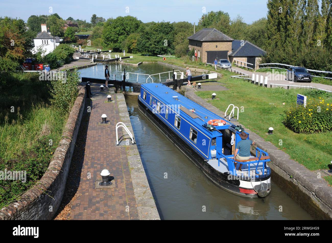 Three Locks on the Grand Union Canal, Soulbury, Buckinghamshire Stock ...