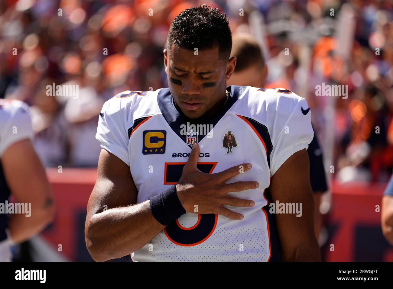 Denver Broncos quarterback Russell Wilson against the Washington ...