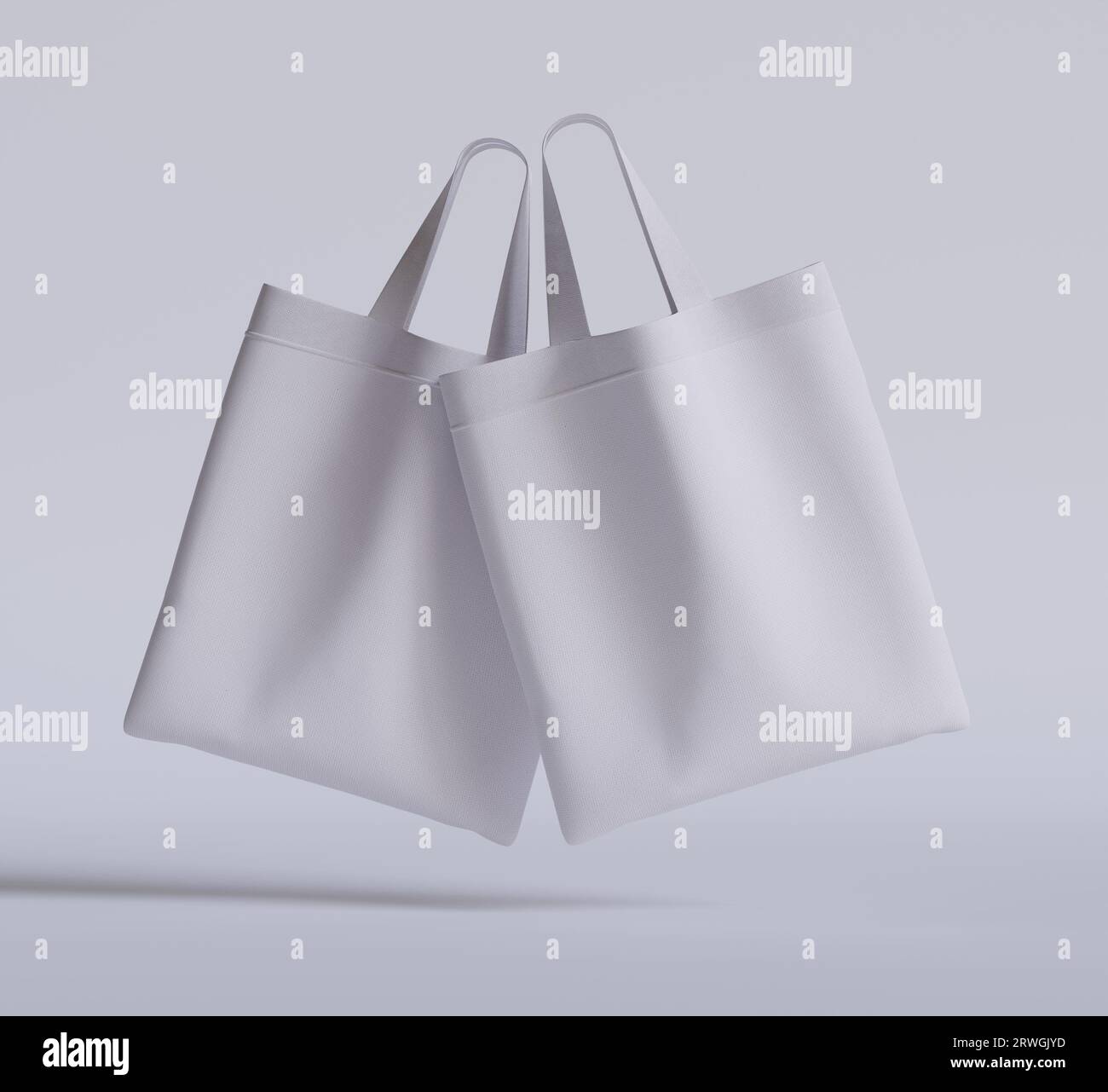 Tote bag white color and realistic texture rendering 3D Stock Photo - Alamy