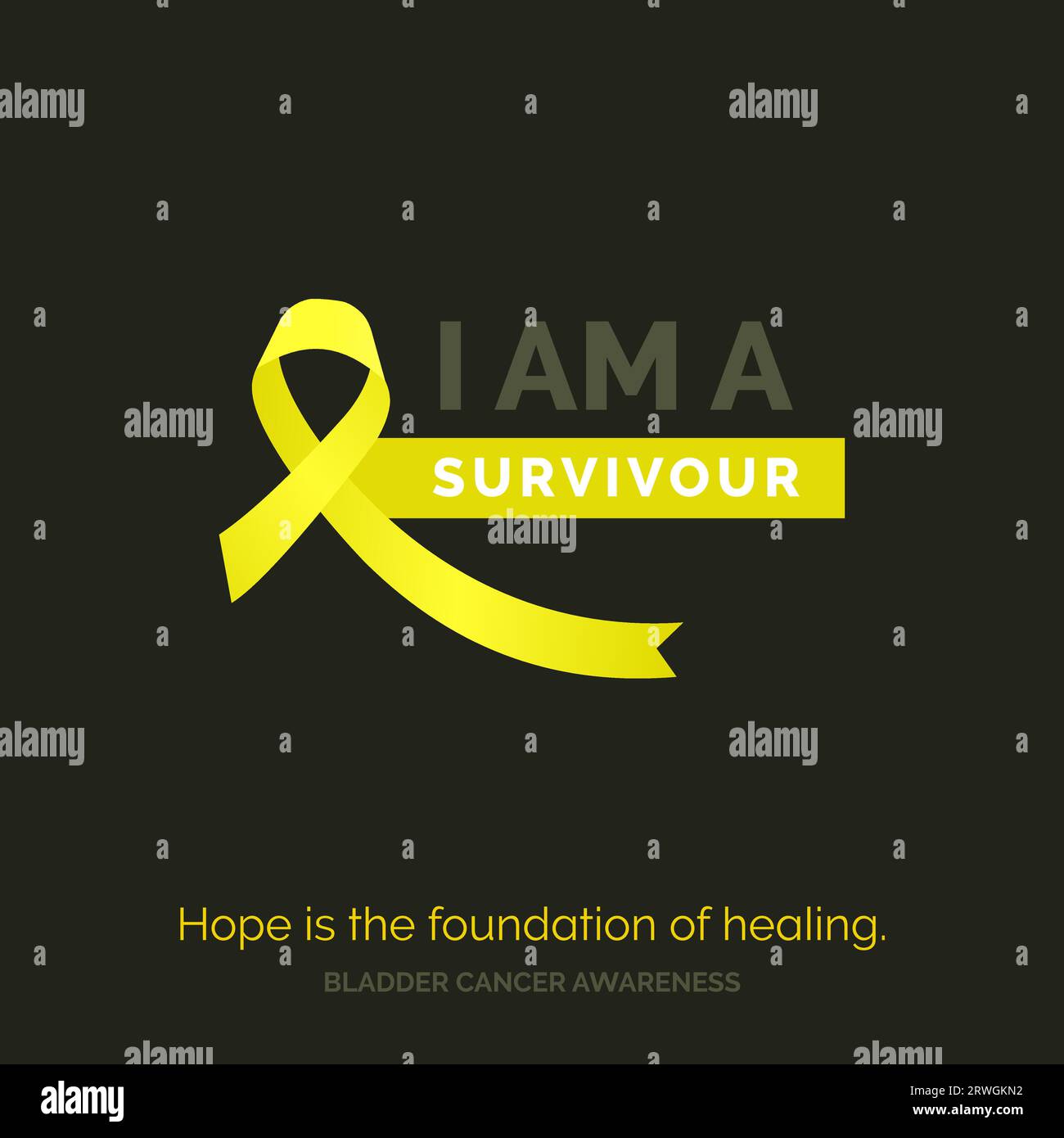 Strength in Art Bladder Cancer Awareness Design Template Stock Vector ...
