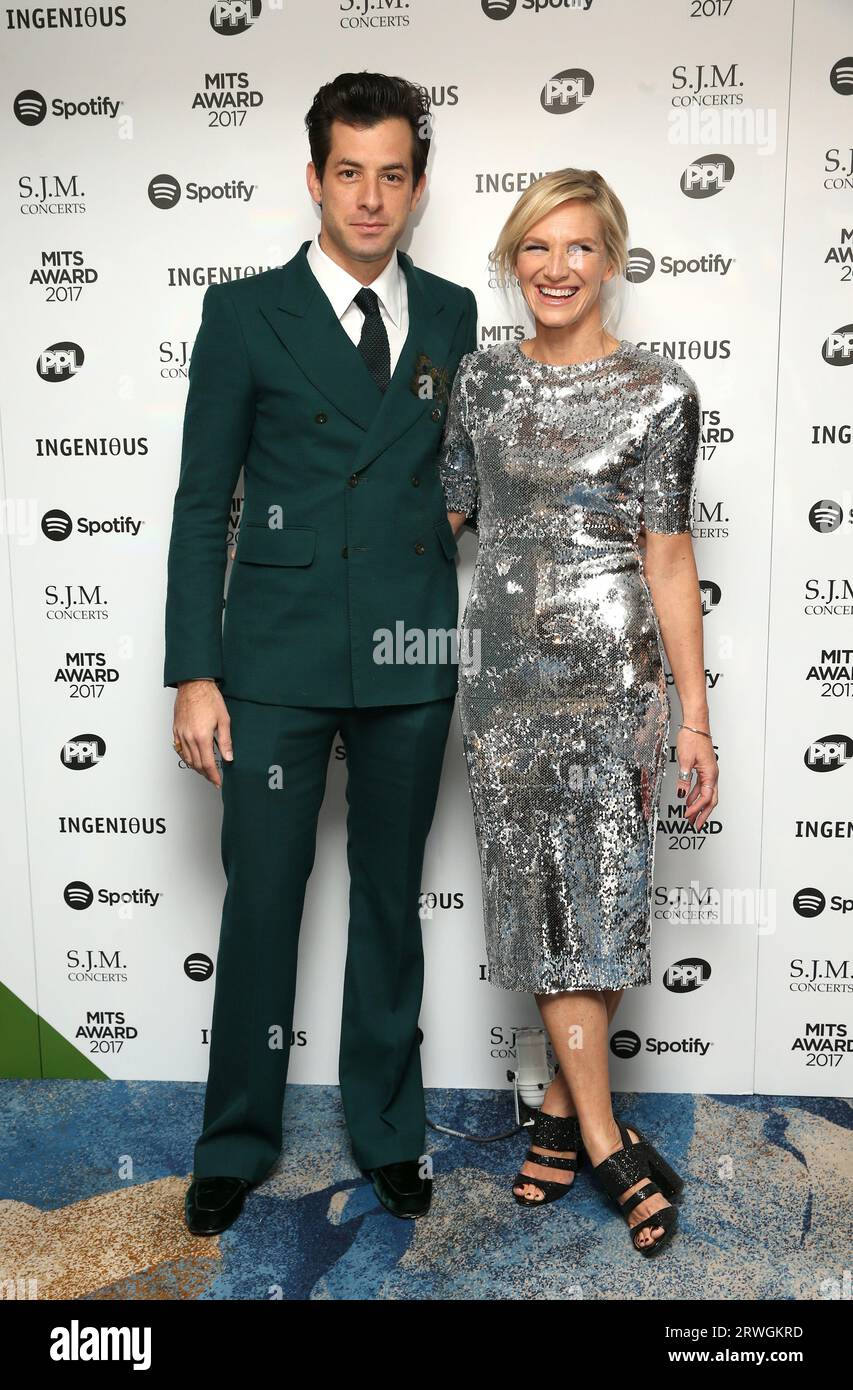 Mark Ronson (L) and Jo Whiley attend the 26th annual Music Industry ...