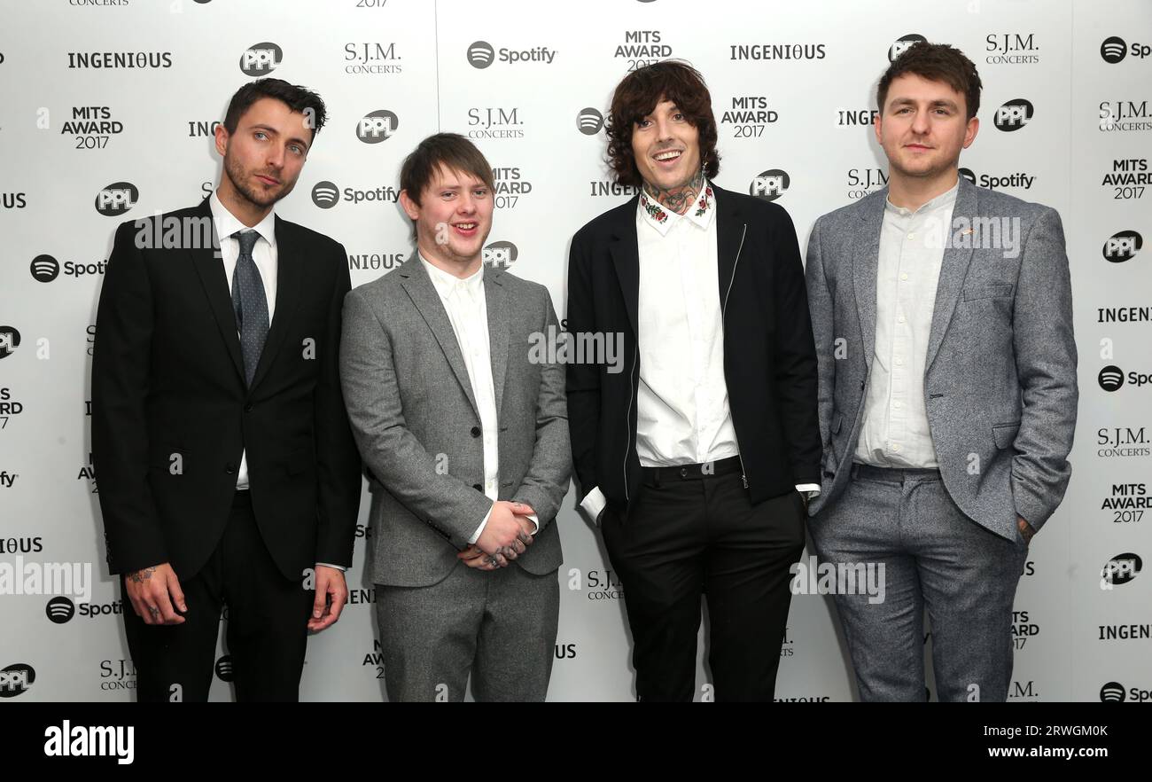 Jordan Fish, Lee Lalia, Oliver Sykes and Matt Kean of the band 'Bring ...