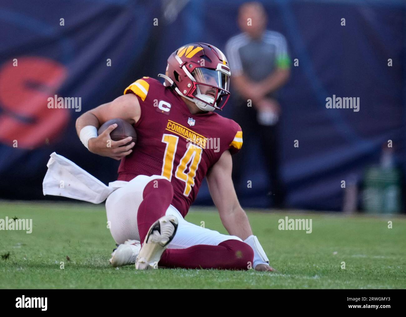 Washington Commanders quarterback Sam Howell (14) in the second half of ...