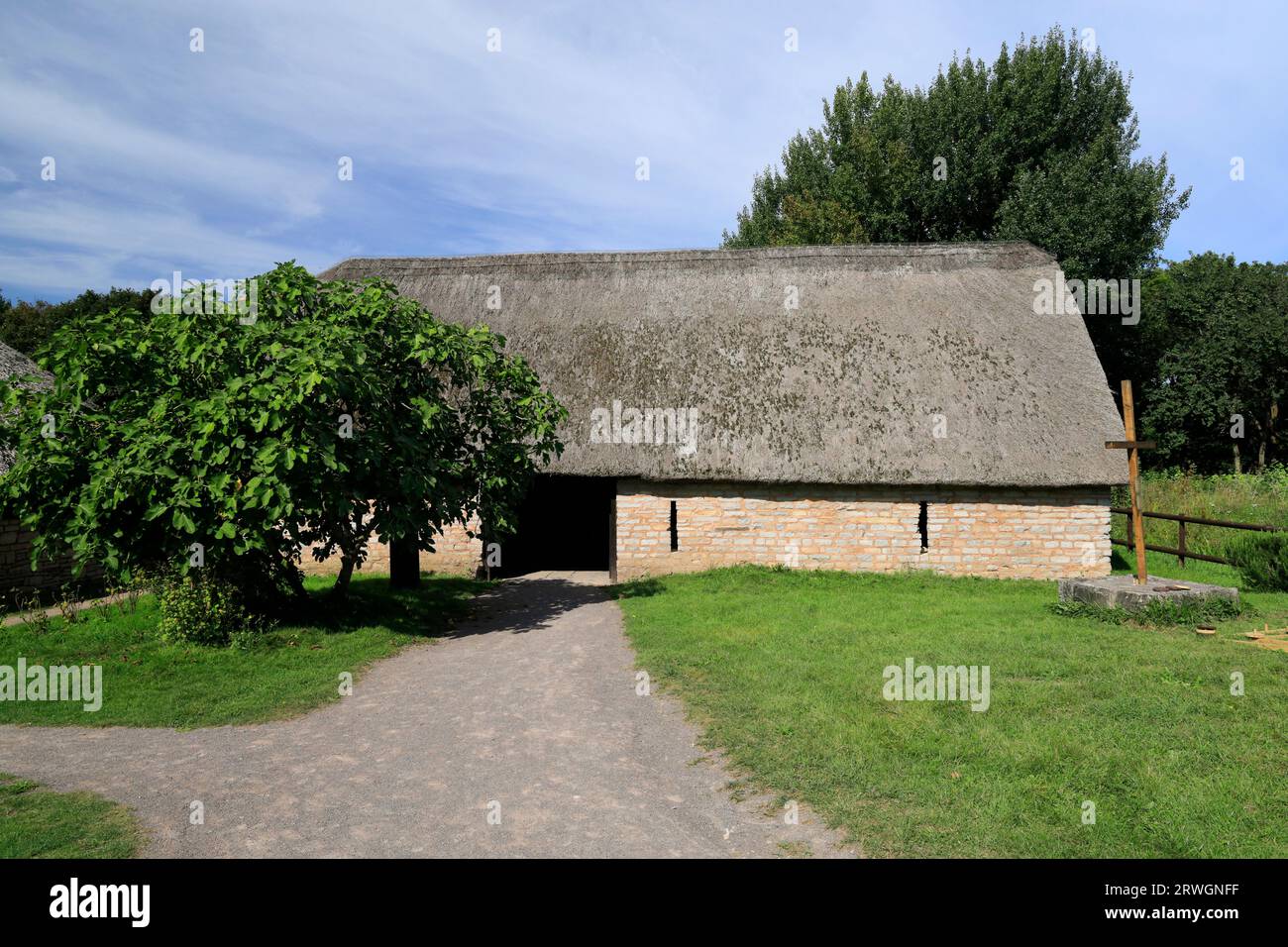 Cosmeston lakes country park and medieval village hi-res stock ...