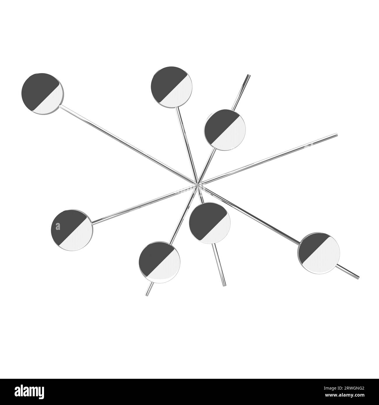 Abstract chrome geometric shapes isolated on white background. 3d ...