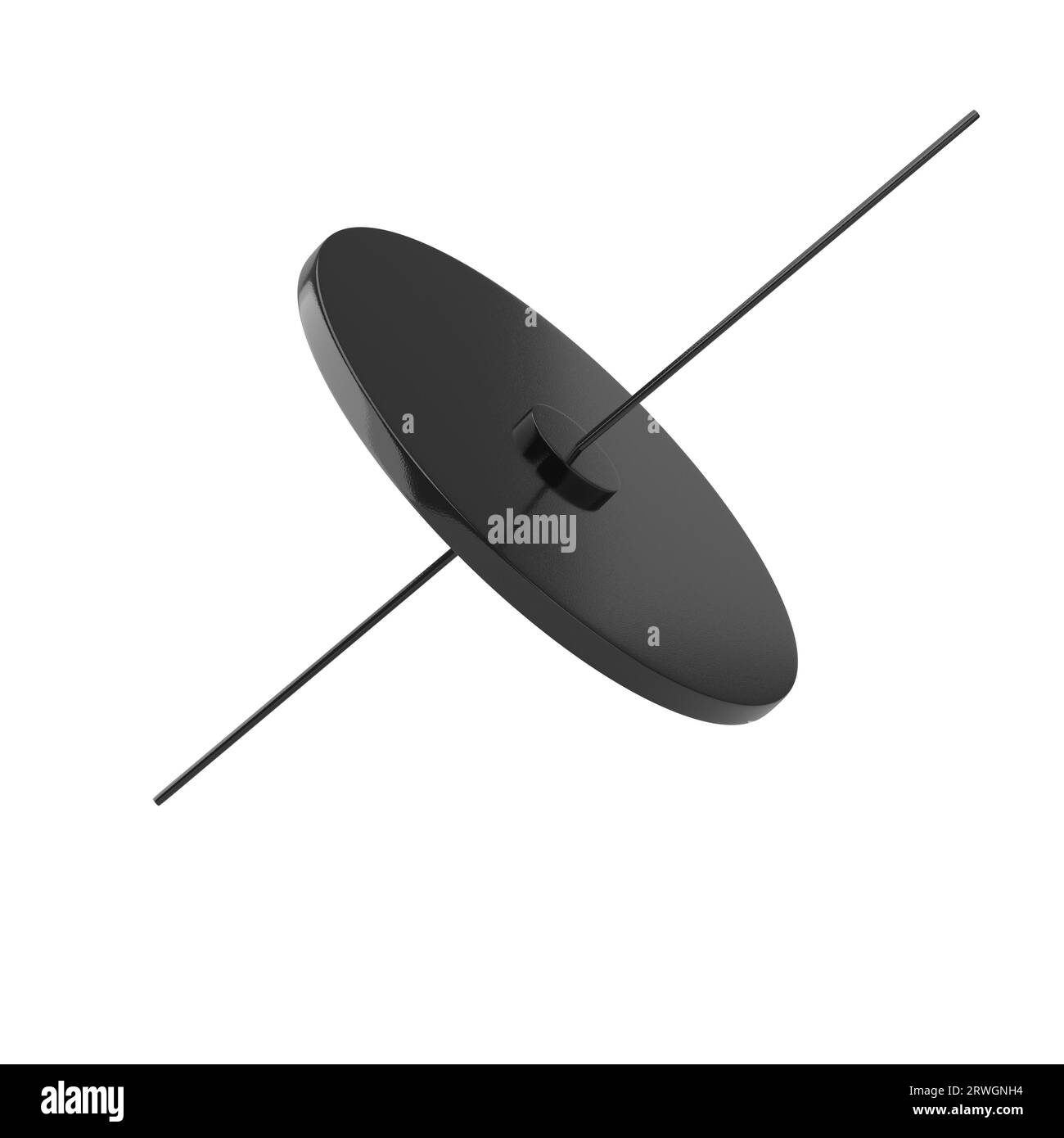 Abstract black disk shapes isolated on white background. 3d rendering ...