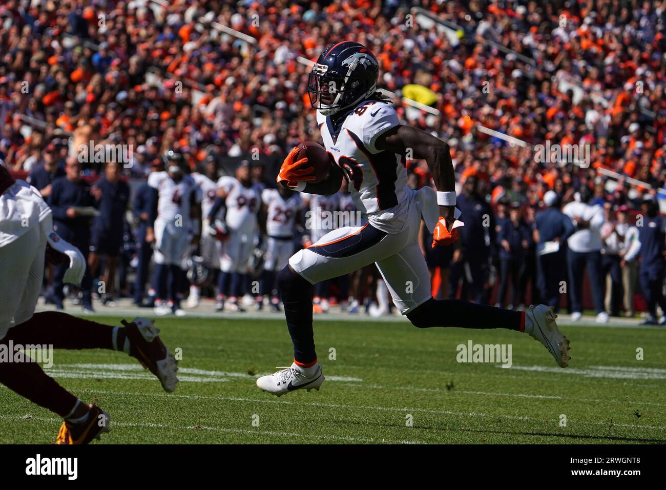 Denver Broncos wide receiver Brandon Johnson (89) scores a touchdown ...