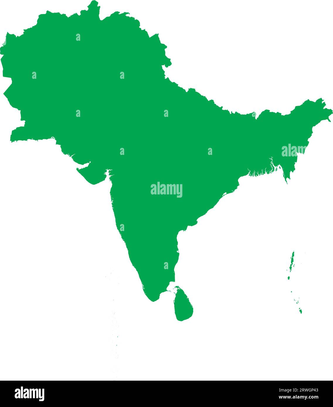 GREEN CMYK color map of SOUTH ASIA Stock Vector Image & Art - Alamy
