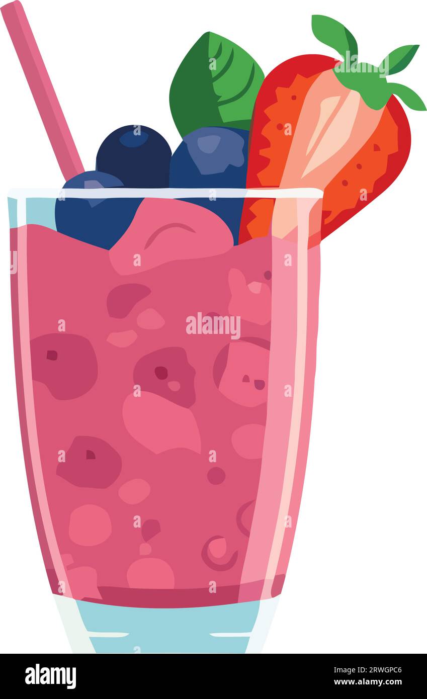 Fresh strawberry mojito Stock Vector Images - Alamy