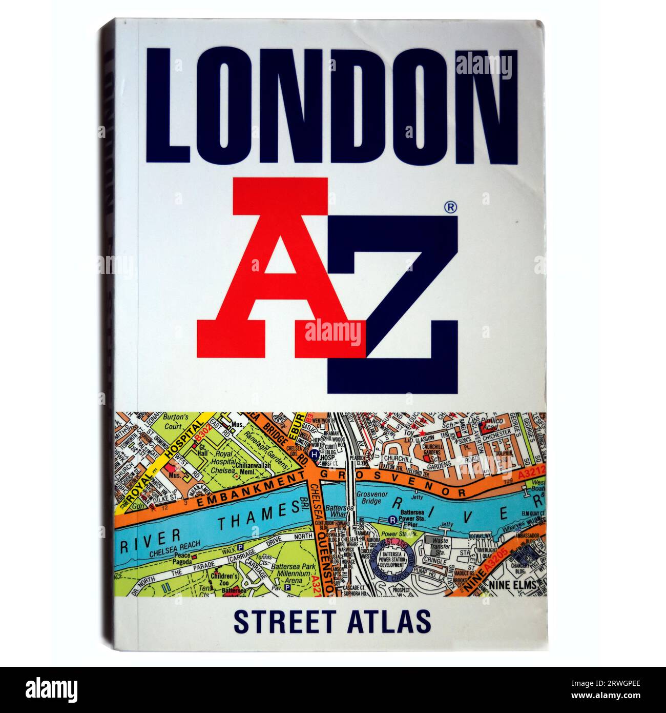 London A-Z Street Atlas - map book - Book cover, white background ...