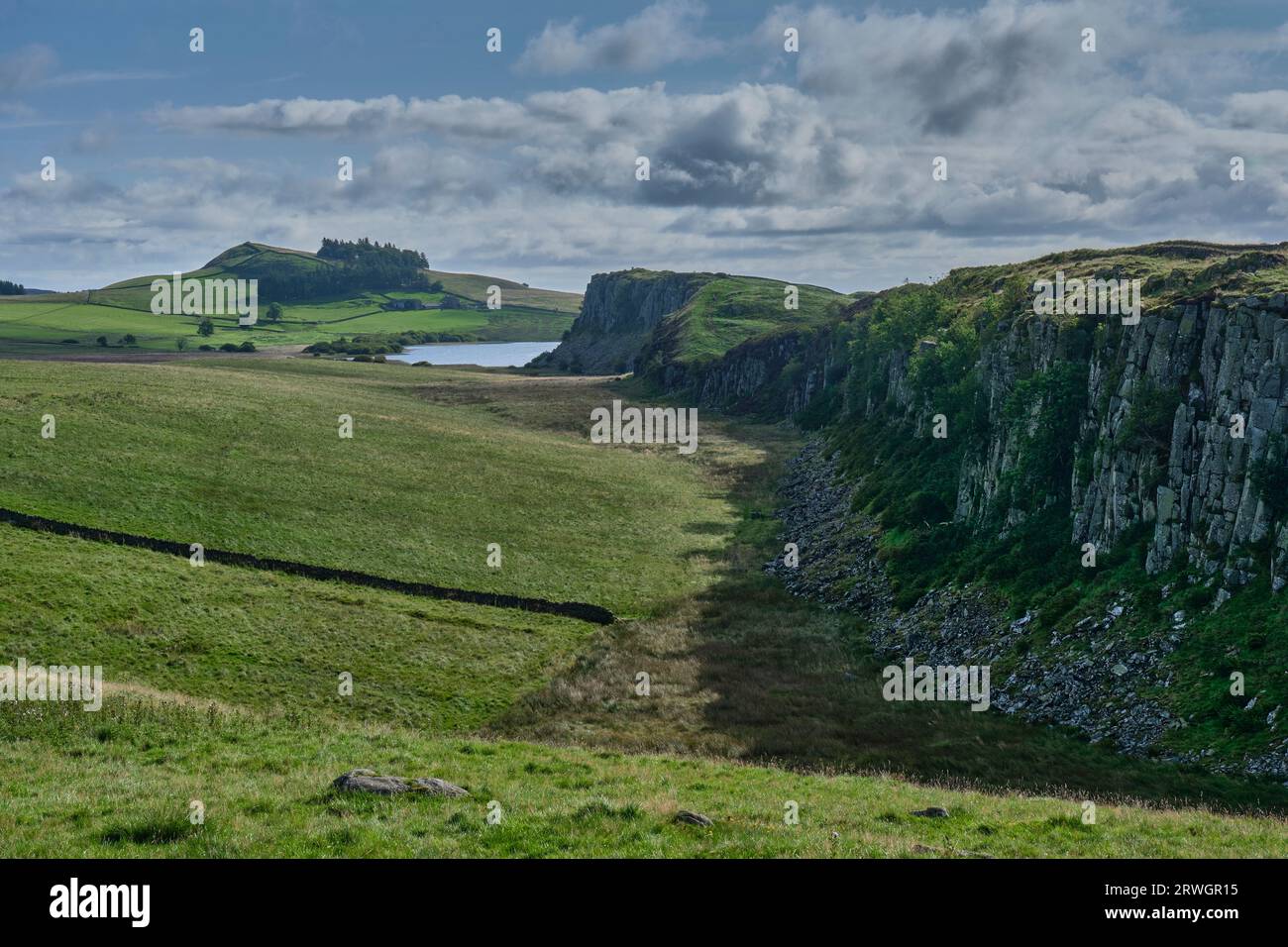 Peel Crags, Highshield Crags, Crag Lough, and Hotbank Crags, with ...