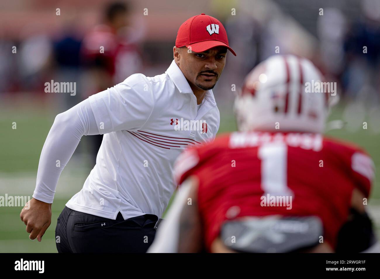 MADISON, WI - SEPTEMBER 16: Wisconsin Badgers Running Backs coach Devon ...