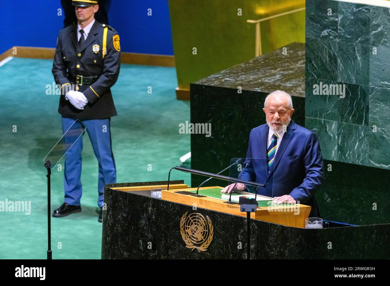 New York, USA. 19th Sep, 2023. Brazilian President Luiz Inácio Lula da ...