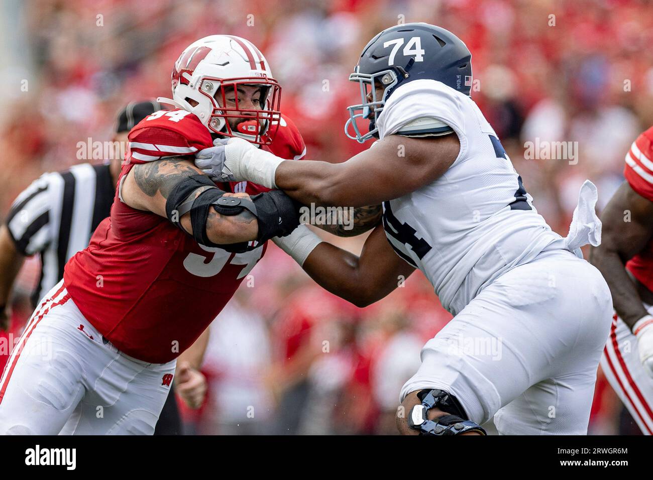 MADISON, WI - SEPTEMBER 16: Wisconsin Badgers defensive end Gio Paez ...