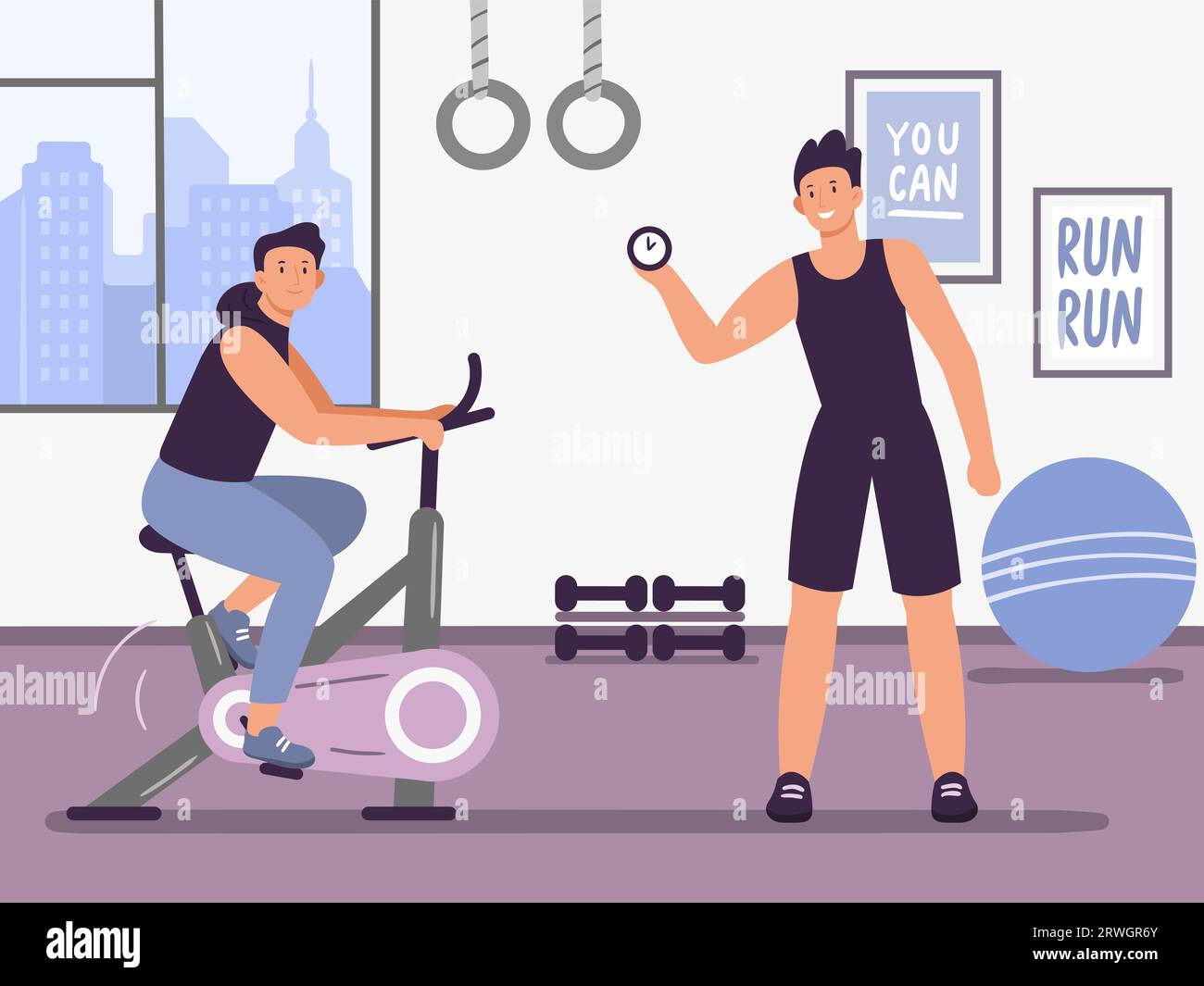 Man muscular fitness coach Stock Vector Images - Alamy