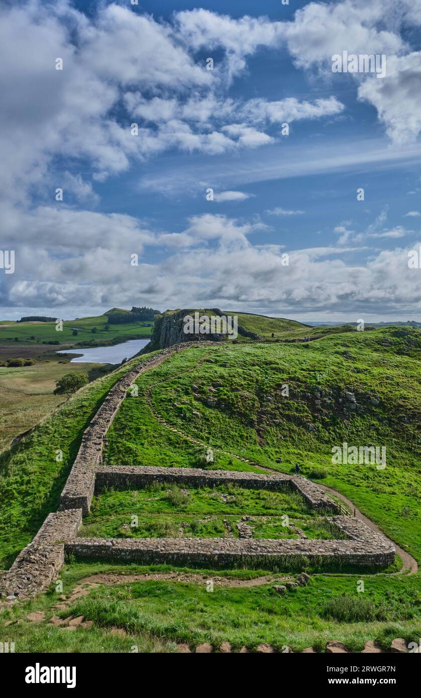 Milecastle 39 on Hadrian's Wall and National Trail near Highshield ...