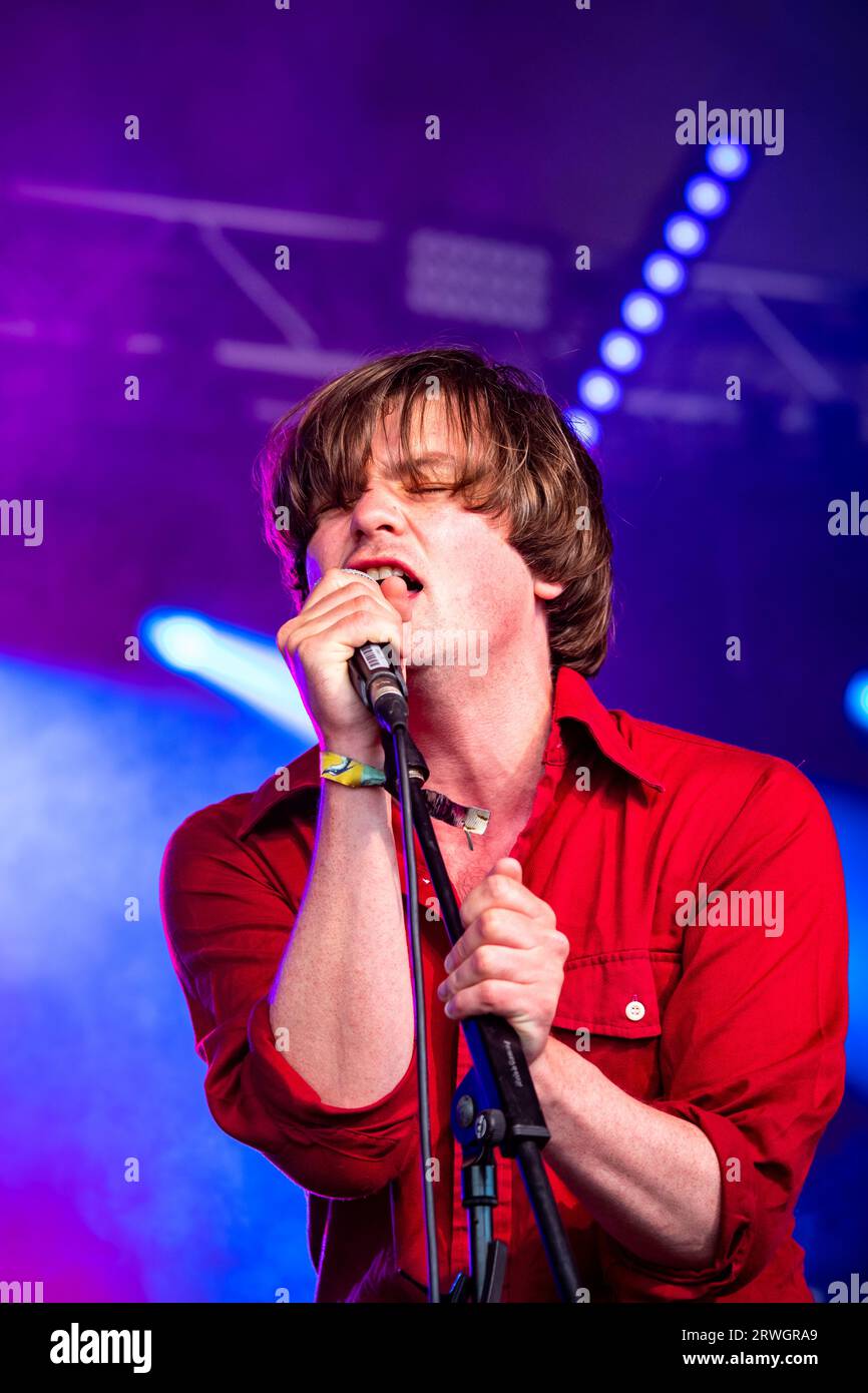 Jordan Shearer of Neon Waltz performing live at Scottish music festival ...