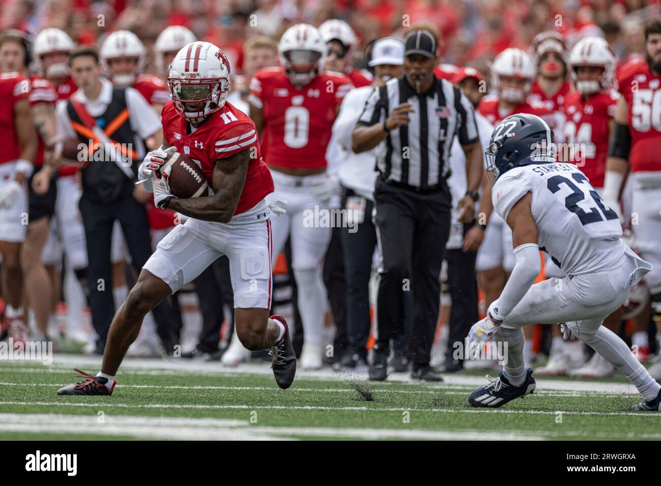 MADISON, WI - SEPTEMBER 16: Wisconsin Badgers wide receiver Skyler Bell ...