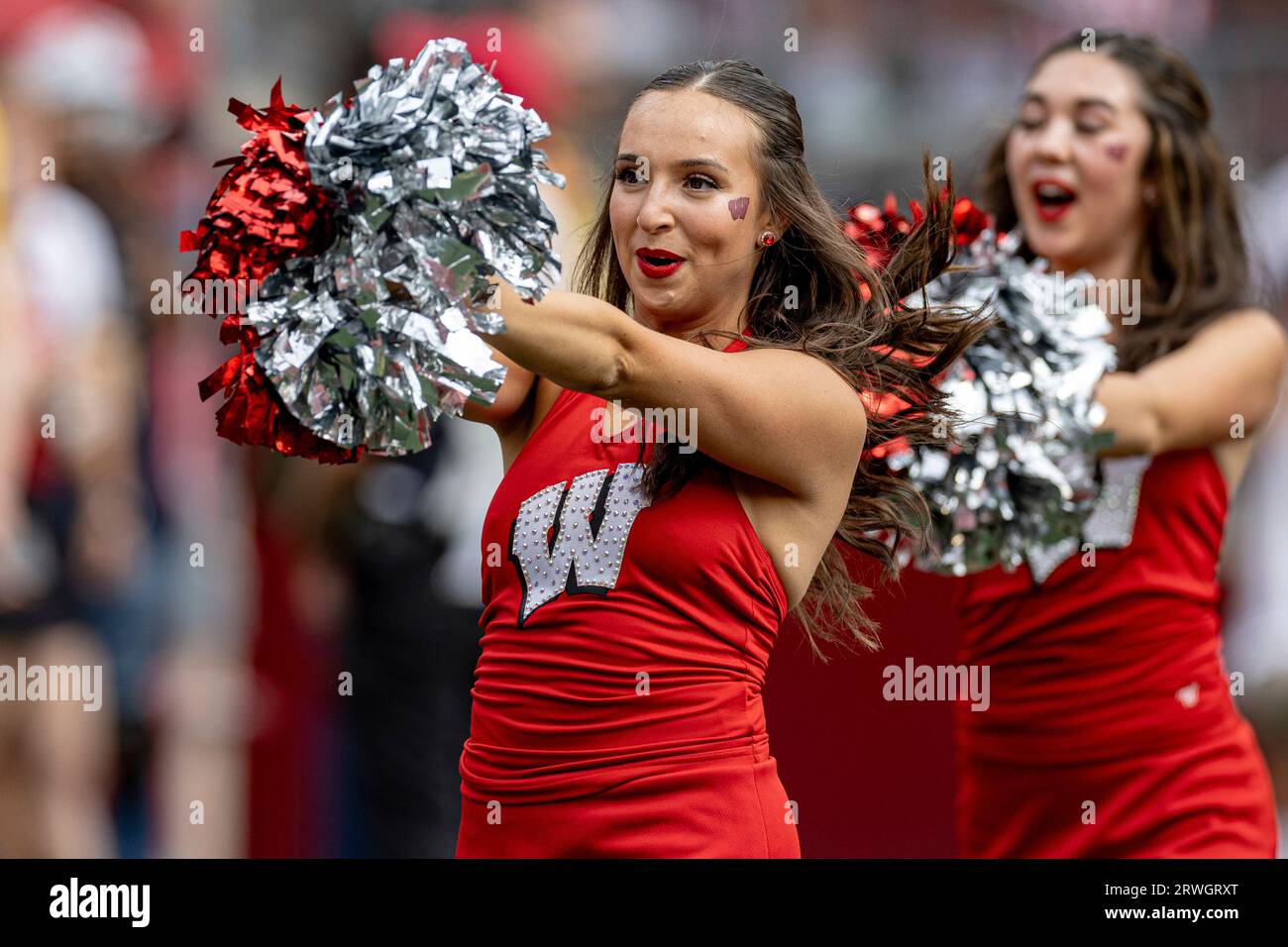 MADISON, WI - SEPTEMBER 16: University of Wisconsin dance team members ...