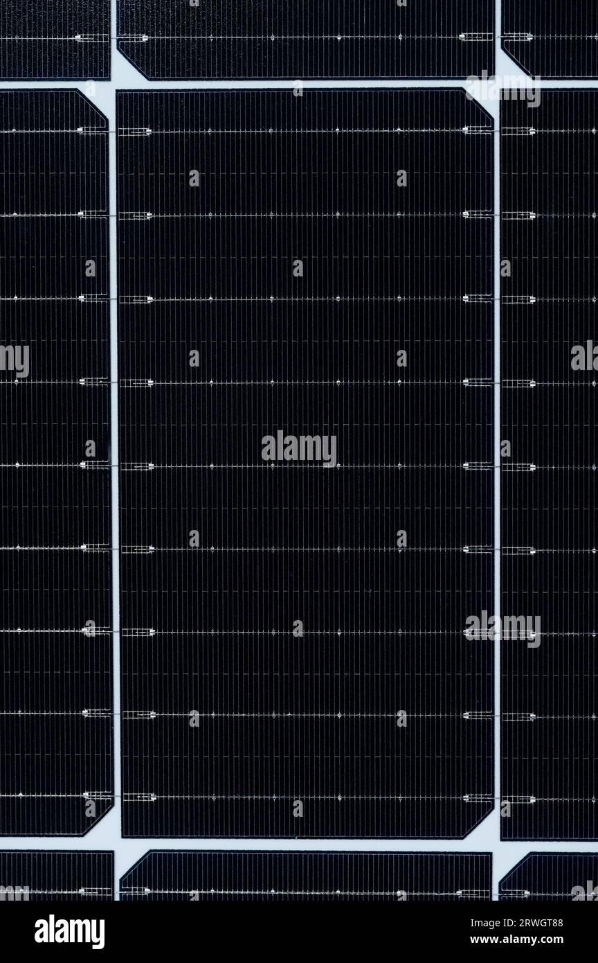 Photovoltanic cells in solar panel macro close up view Stock Photo - Alamy