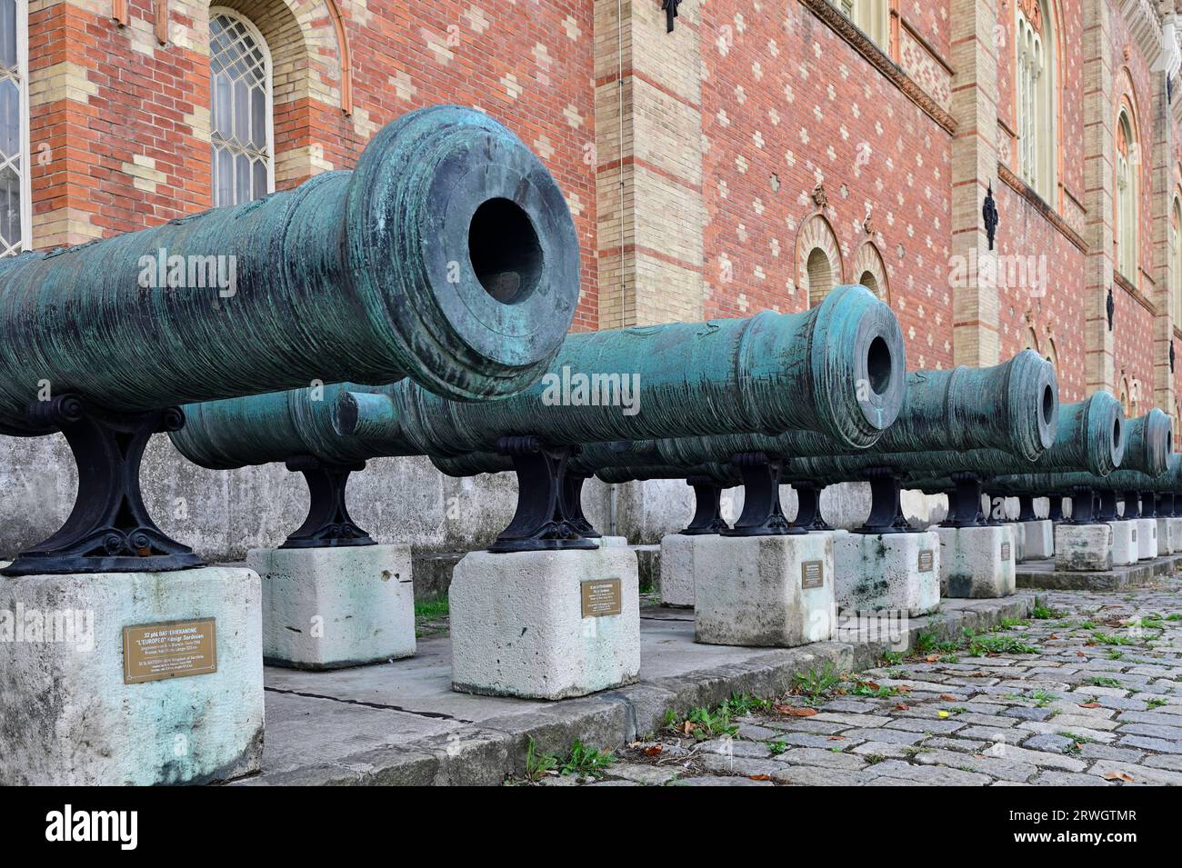 Vienna, Austria. Military History Museum Vienna. Battery cannons ...