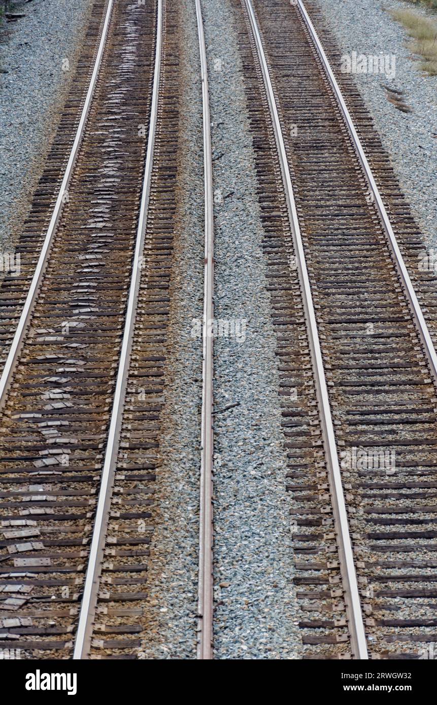 Lonely railroad tracks Stock Photo - Alamy