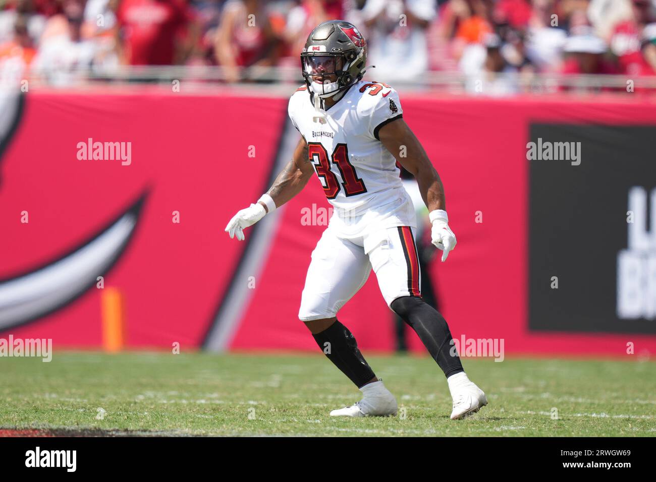 Tampa Bay Buccaneers safety Antoine Winfield Jr. (31) defends in the secondary during an NFL ...