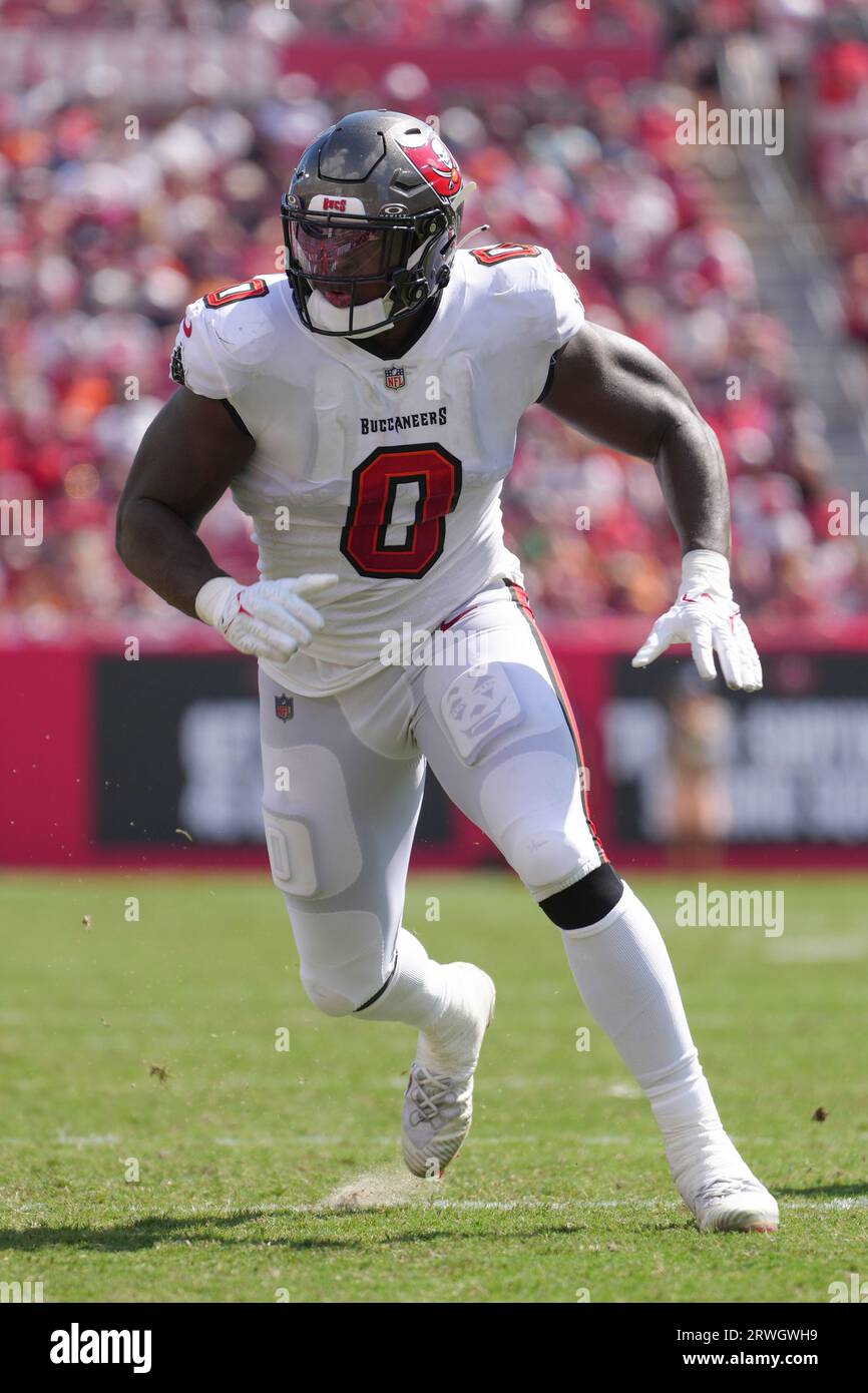 Tampa Bay Buccaneers linebacker Yaya Diaby (0) rushes the passer during ...