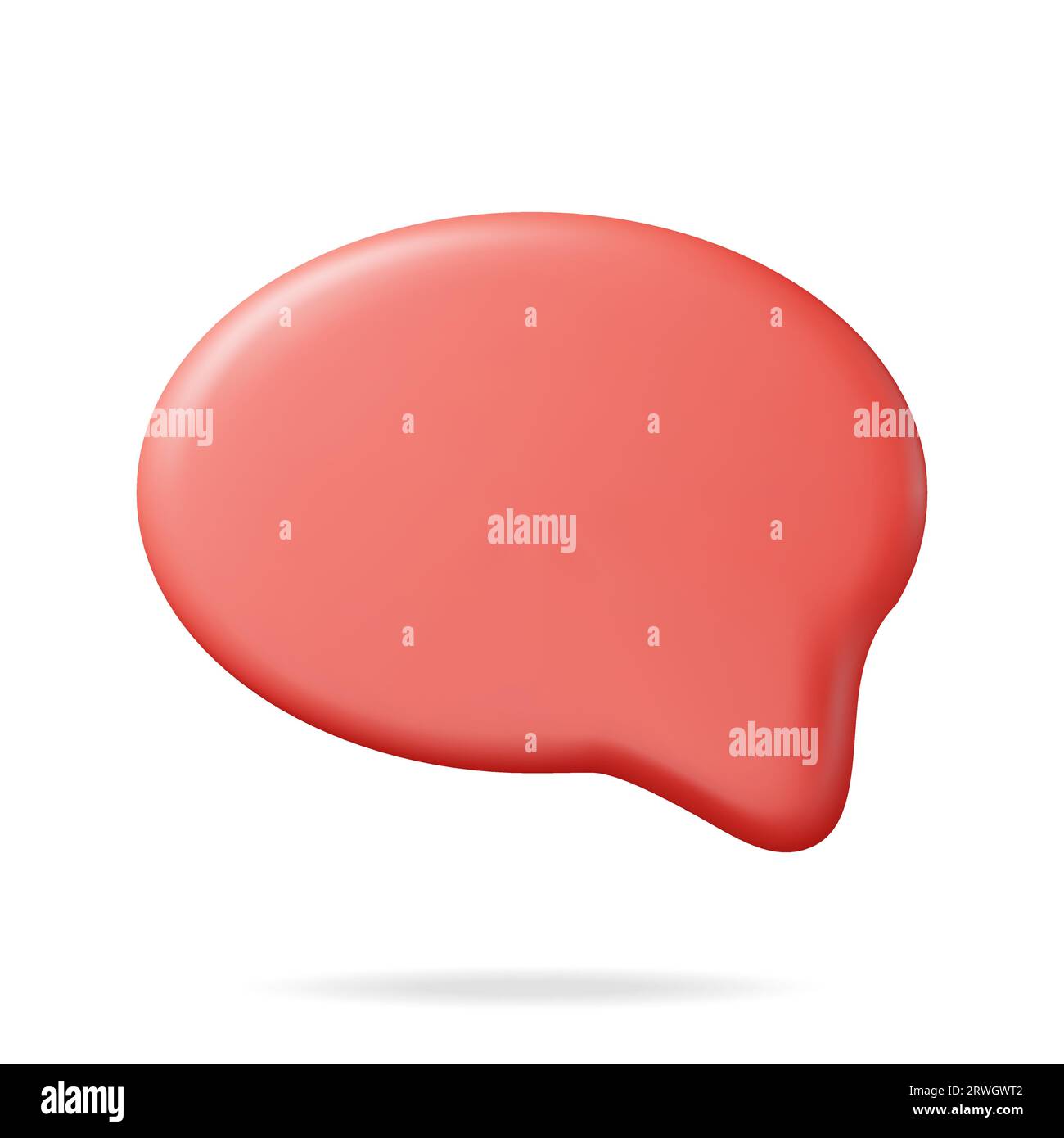 3D Red Blank Speech Bubble Isolated on White Stock Vector Image & Art ...