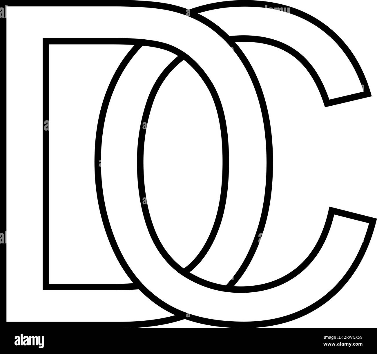 Logo sign dc cd icon sign interlaced, letters d c Stock Vector Image ...
