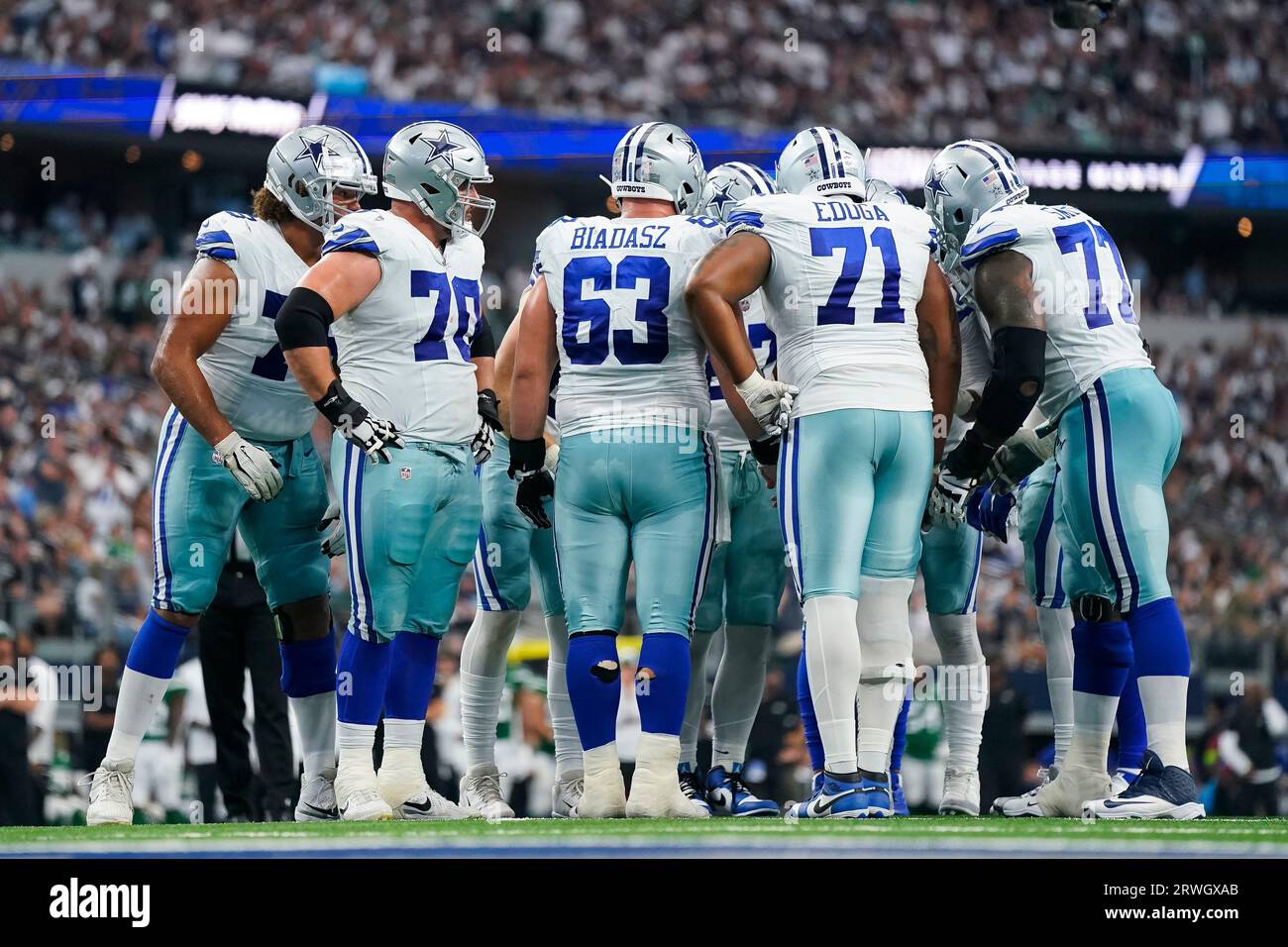 Dallas Cowboys offensive tackle Terence Steele (78), guard Zack Martin ...