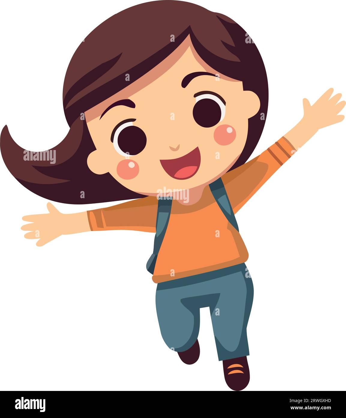 Cheerful child jumping with excitement Stock Vector Image & Art - Alamy