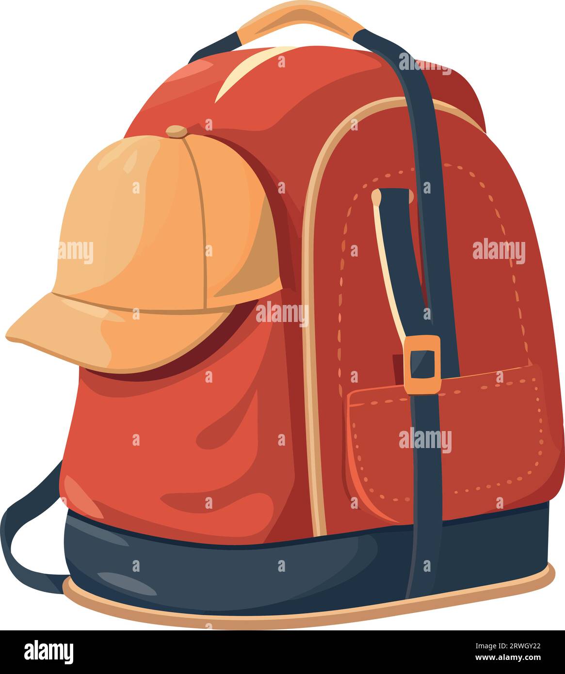 Backpack cap travel Stock Vector Images - Alamy