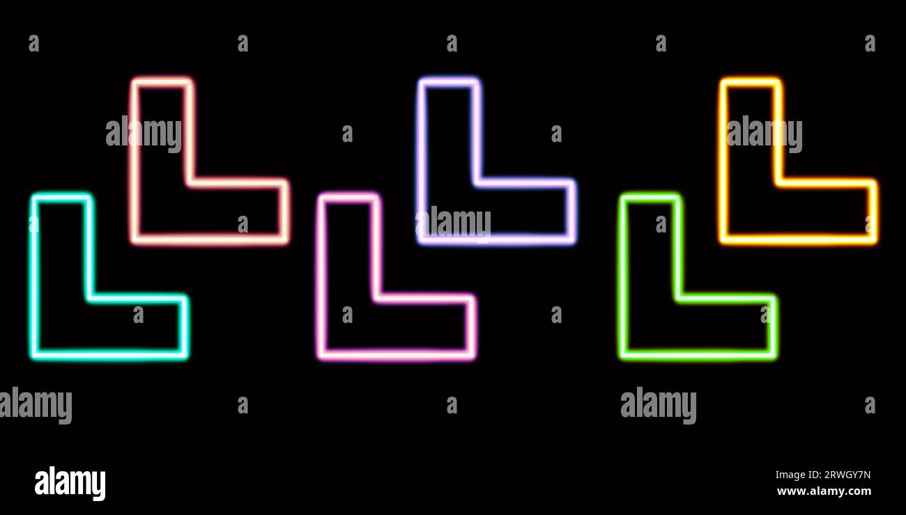 set glowing desktop icon, neon set geometric sticker, neon geometric ...