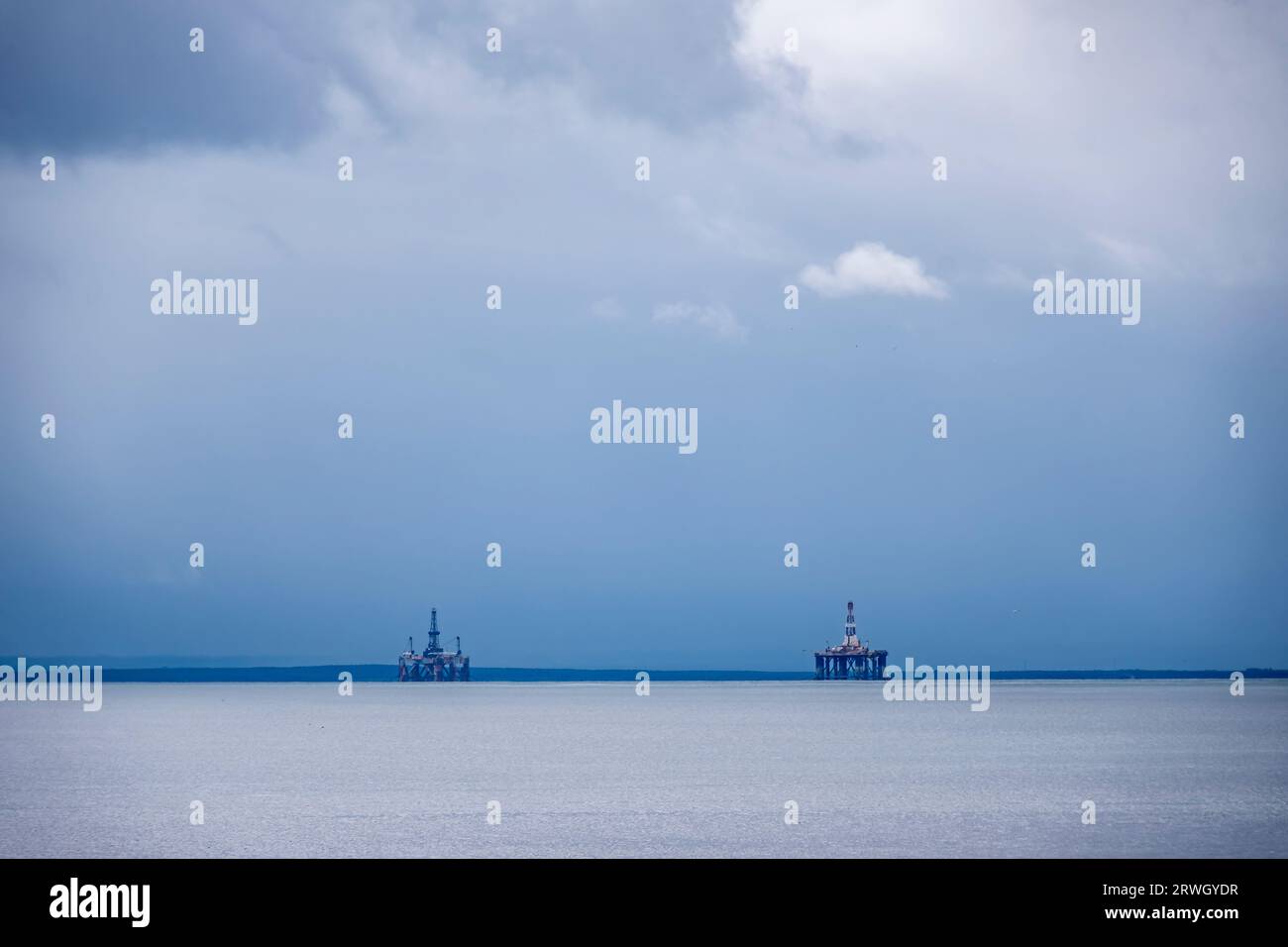 Oil Rigs in the Dornoch Firth, Scotland. Oil Installations. North Sea ...