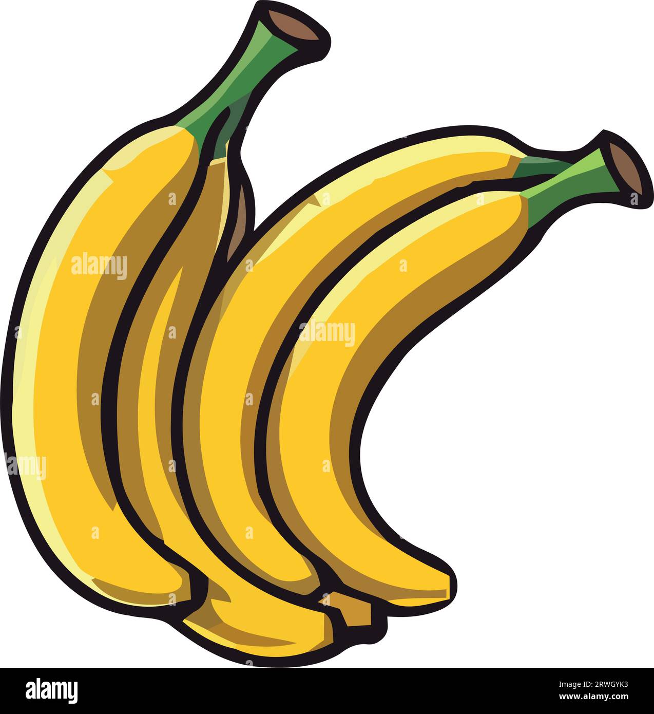 Hand yellow ripe bananas Stock Vector Images - Alamy