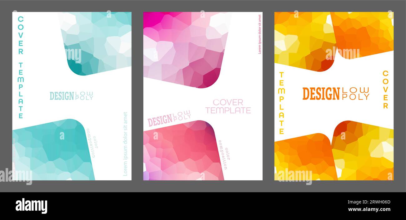 Template for book covers, brochures, booklets. A set of layouts with a ...