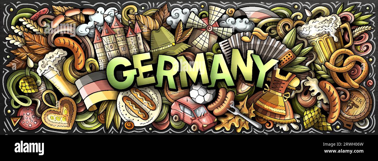 Germany doodle cartoon funny banner Stock Vector Image & Art - Alamy
