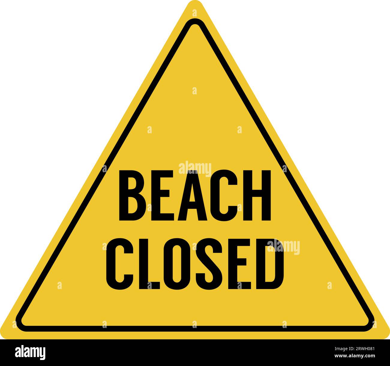 Beach Closed sign, yellow triangle and rhombus, vector Stock Vector ...