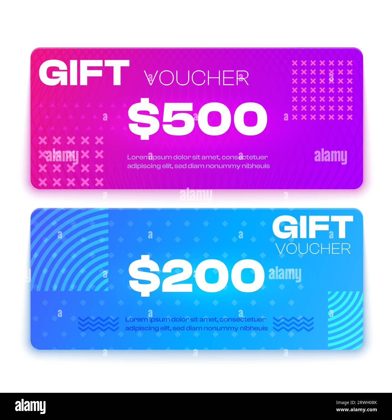 Gift voucher card. Premium certificate with bow and ribbon for present ...