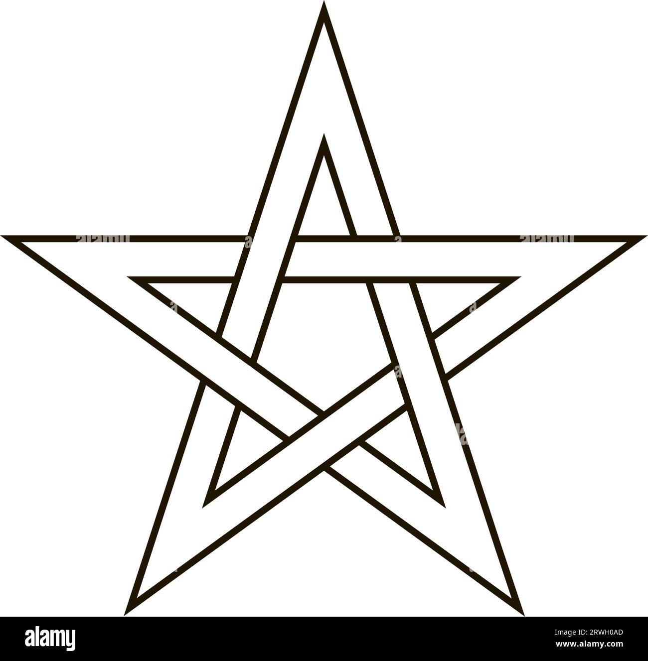 Pentagram five end star weave sides, sector symbol dark forces Stock ...