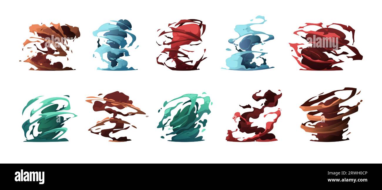 Cartoon vortex effect. Magic tornado swirl with sparkle and glow ...