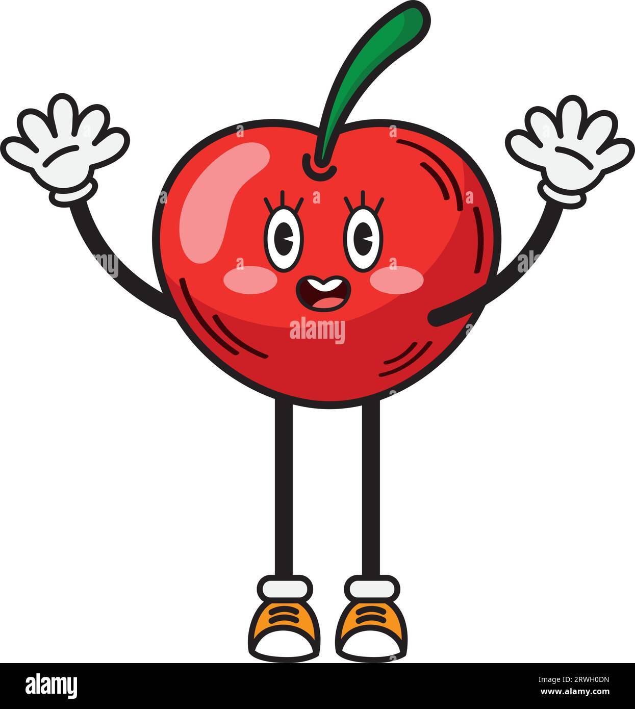 fruit cartoon character apple Stock Vector Image & Art - Alamy