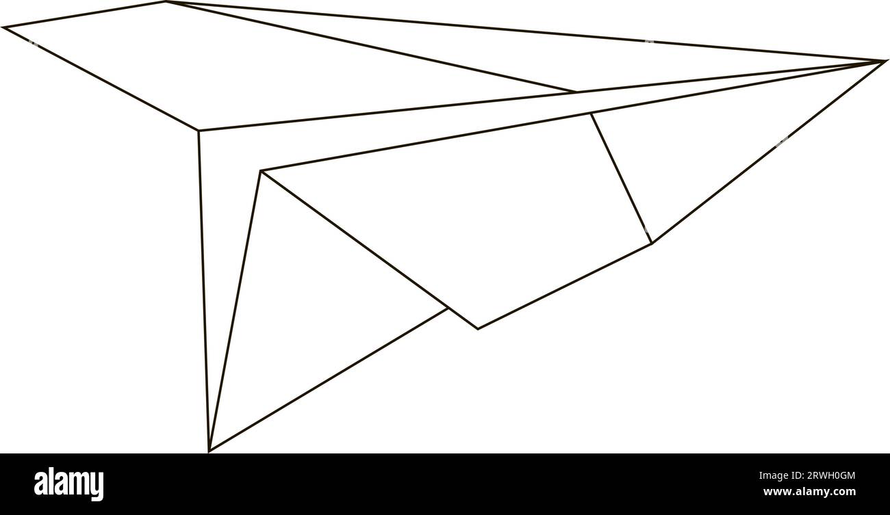 Paper plane simple execution, Start Up Business concept Outlined Line ...