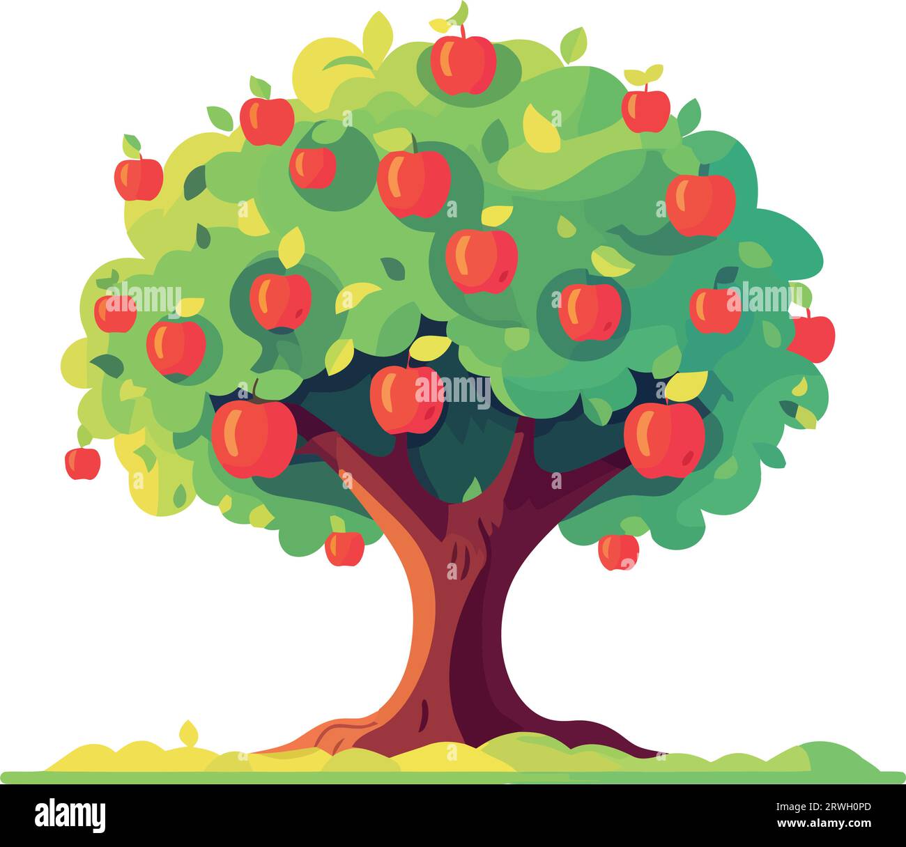 Green apple tree Stock Vector Image & Art - Alamy